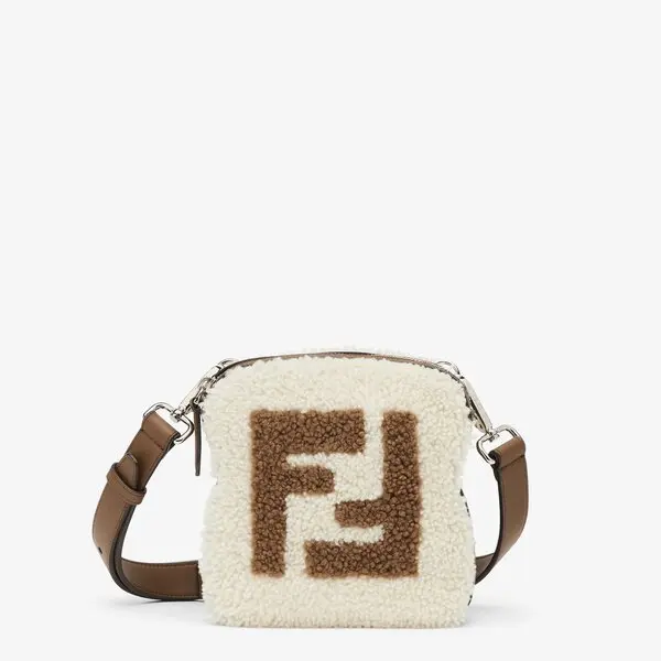 Fendi Mini Shearling Baguette - White