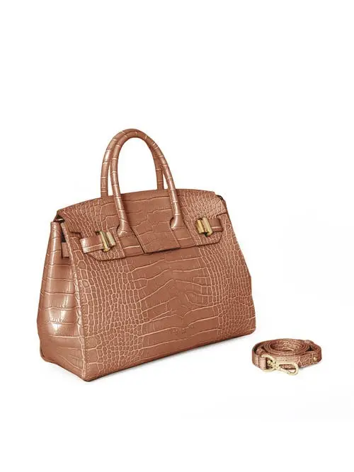 TEDDY BLAKE Gigi Croco 11 Handbag - Darkblush