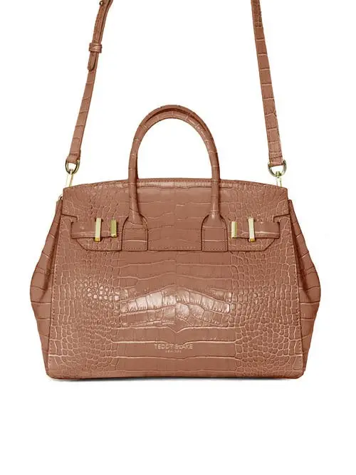 TEDDY BLAKE Gigi Croco 11 Handbag - Darkblush