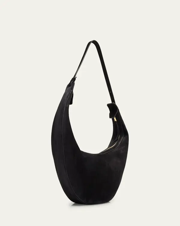 Khaite Augustina Suede Hobo Bag - Black