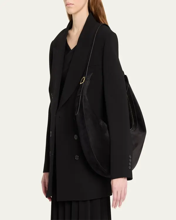Khaite Augustina Suede Hobo Bag - Black