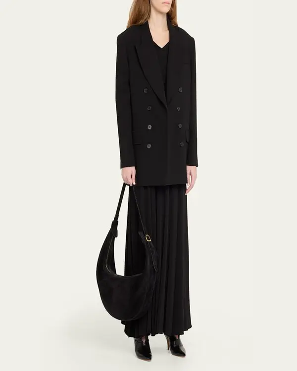 Khaite Augustina Suede Hobo Bag - Black
