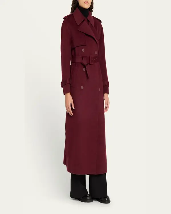 Simkhai Rumi Cashmere Trench Coat Oxblood Editorialist