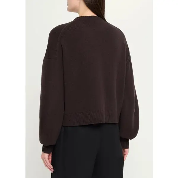 Theory Cashmere Crewneck Cropped Sweater - Cacao