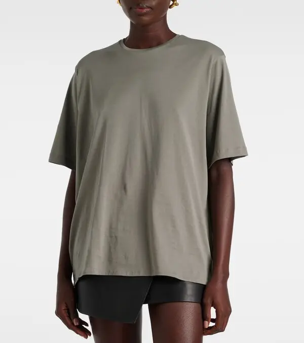 THE FRANKIE SHOP Harper Cotton Jersey T-shirt - Grey