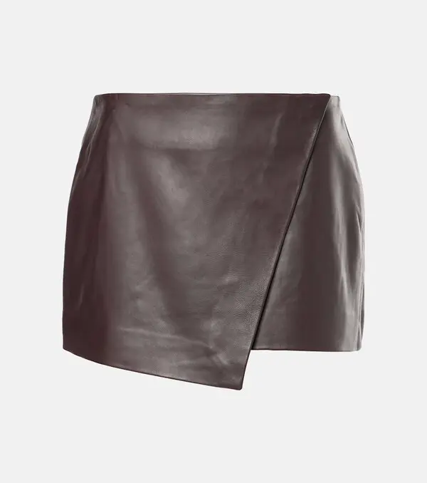 THE FRANKIE SHOP Cleo Leather Wrap Skirt