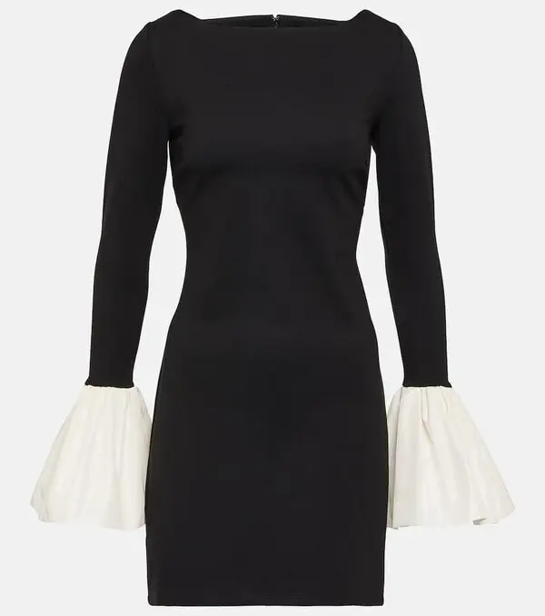 Staud Hawthorne Taffeta-trimmed Minidress - Black