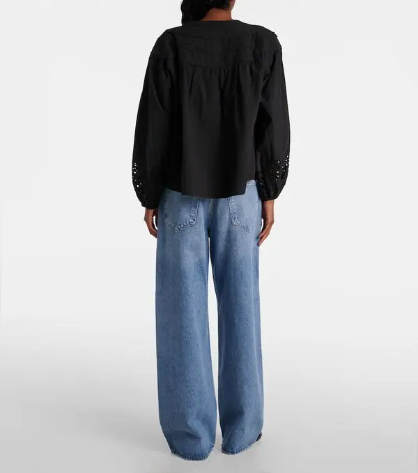 Velvet By Graham & Spencer Carden Broderie Anglaise Cotton Blouse