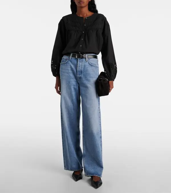 Velvet By Graham & Spencer Carden Broderie Anglaise Cotton Blouse