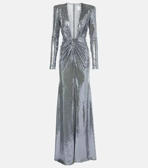 Alex Perry Sequined Gathered Gown