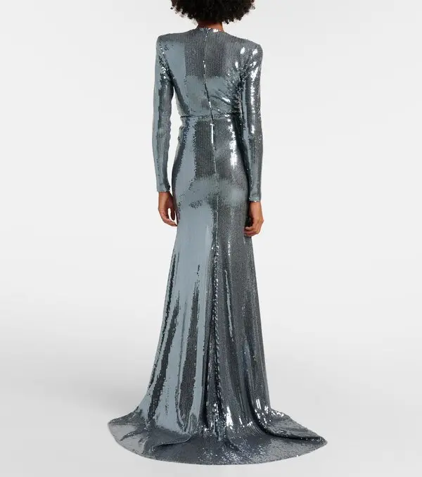 Alex Perry Sequined Gathered Gown