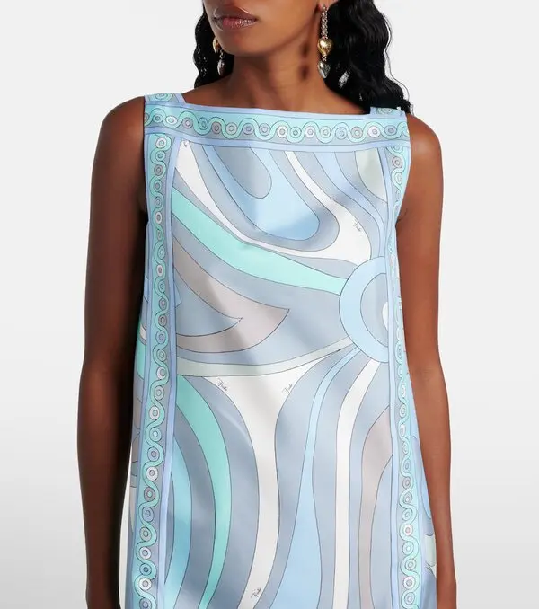 Emilio Pucci Marmo Silk Twill Minidress