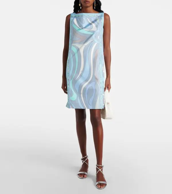Emilio Pucci Marmo Silk Twill Minidress