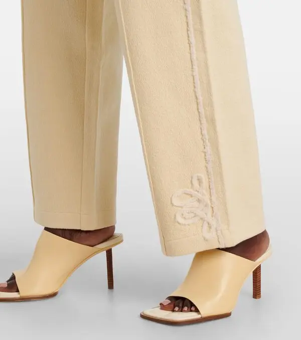 XU ZHI Embroidered Wool-blend Sweatpants