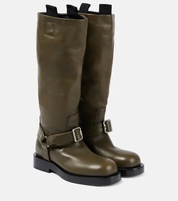 Burberry Leather Knee-high Boots - Green
