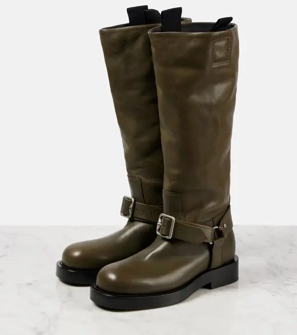 Burberry Leather Knee-high Boots - Green