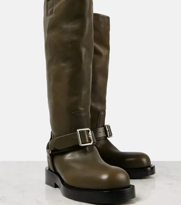 Burberry Leather Knee-high Boots - Green