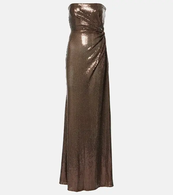 Alex Perry Sequined Gathered Gown