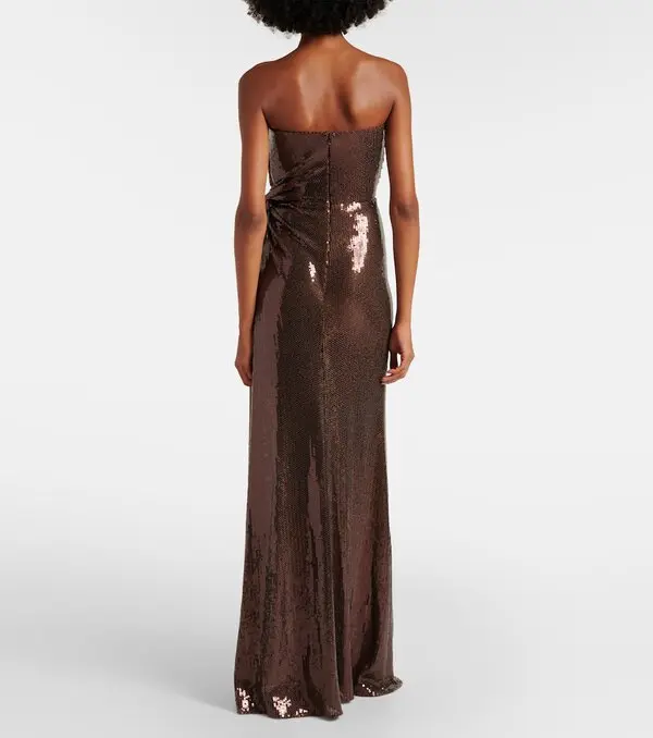 Alex Perry Sequined Gathered Gown