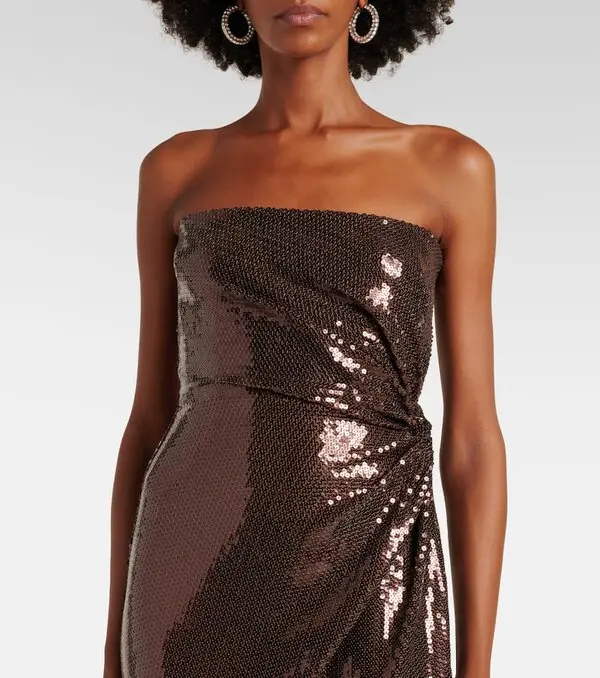 Alex Perry Sequined Gathered Gown