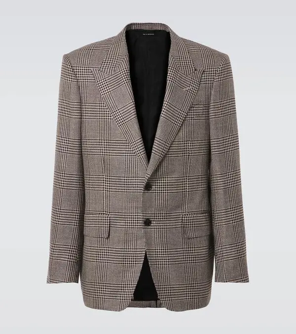 TOM FORD Shelton Houndstooth Wool-blend Blazer