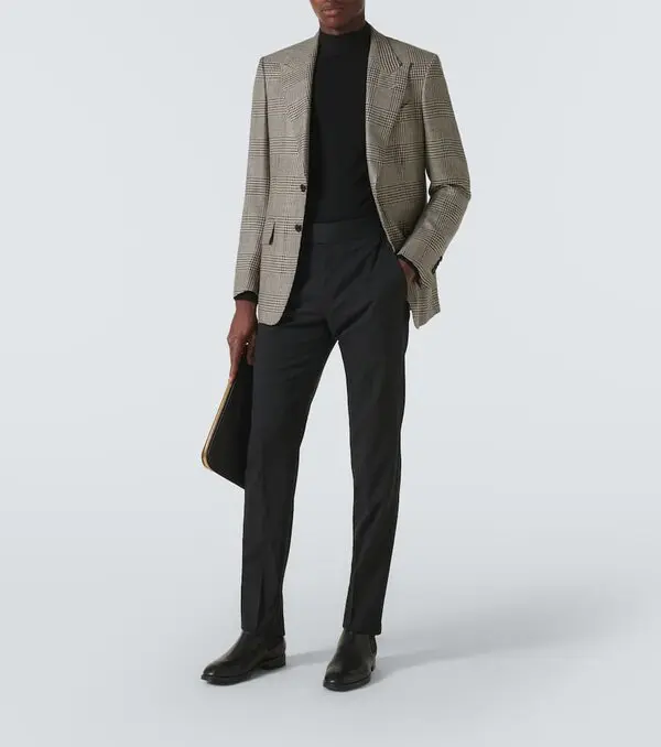 TOM FORD Shelton Houndstooth Wool-blend Blazer