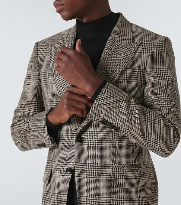 TOM FORD Shelton Houndstooth Wool-blend Blazer