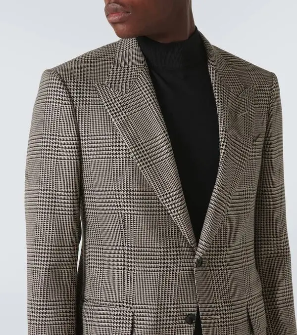 TOM FORD Shelton Houndstooth Wool-blend Blazer