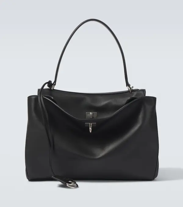 Balenciaga Rodeo Medium Leather Shoulder Bag - Black