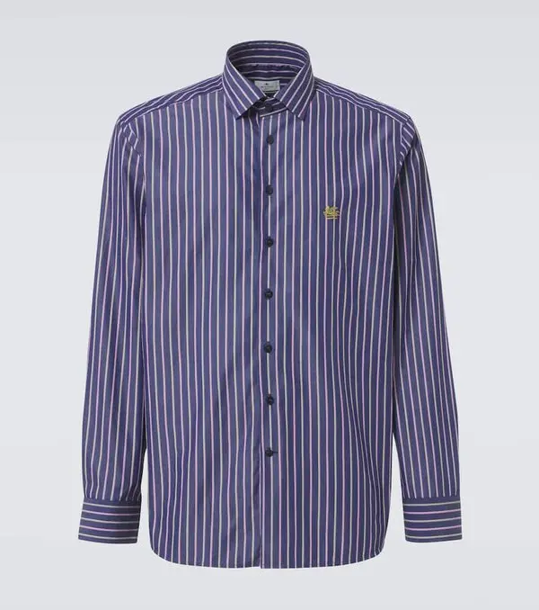 Etro Striped Cotton Shirt - Blue