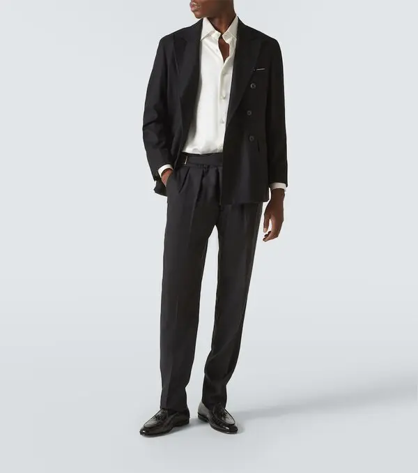 Rubinacci Silk Satin Tuxedo Shirt - White