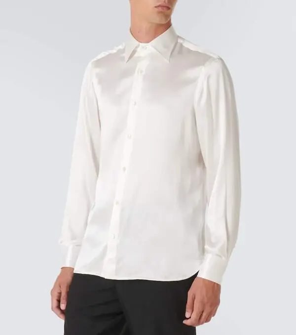 Rubinacci Silk Satin Tuxedo Shirt