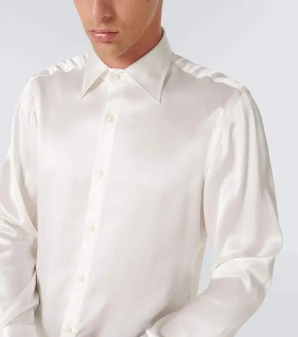 Rubinacci Silk Satin Tuxedo Shirt