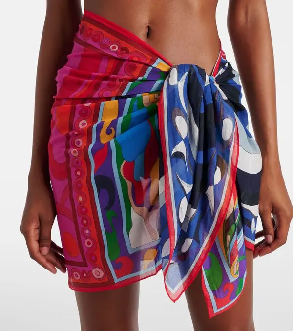 Emilio Pucci Patchwork Printed Cotton Beach Cover-up