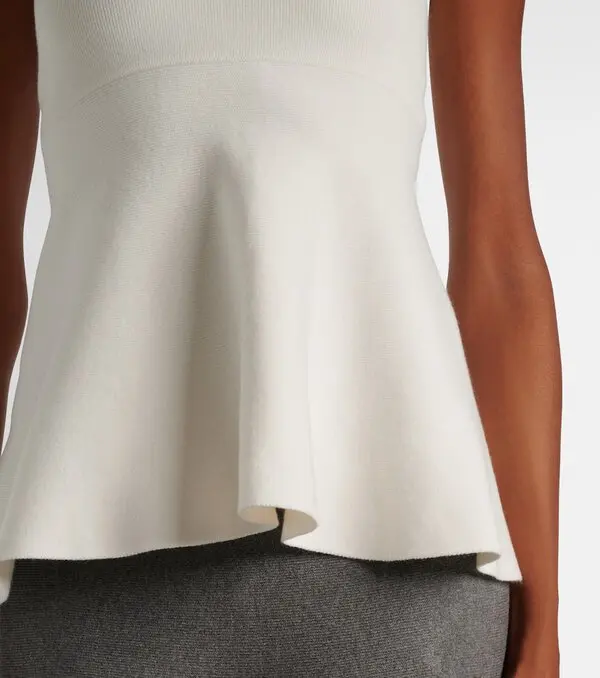 THE FRANKIE SHOP Agathe Knitted Peplum Top