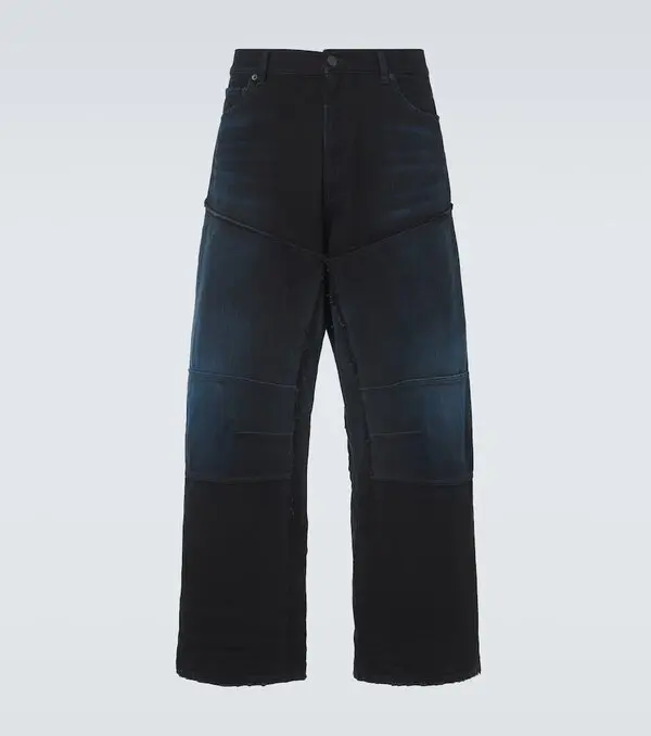 Balenciaga Double Knee Wide-leg Jeans - Blue