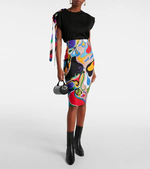 Emilio Pucci Orchidee Pencil Skirt