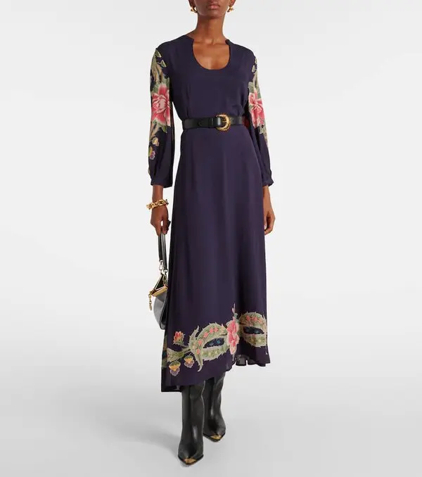 Etro Floral Print Maxi Dress