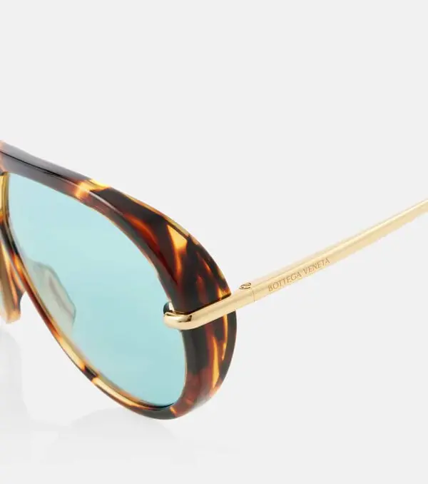 Bottega Veneta Drop Aviator Sunglasses - Brown | Editorialist display picture 1
