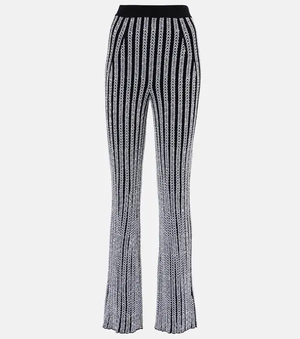 Missoni Chevron Lamé Flared Pants - Black