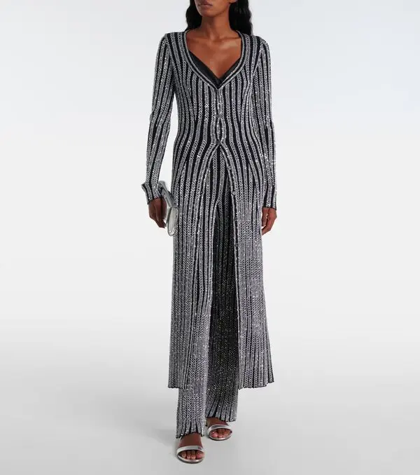 Missoni Chevron Lamé Flared Pants - Black