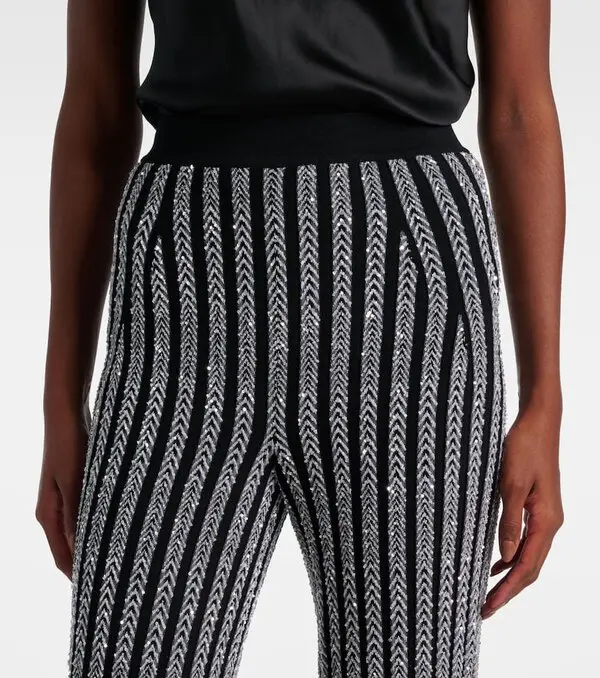 Missoni Chevron Lamé Flared Pants - Black