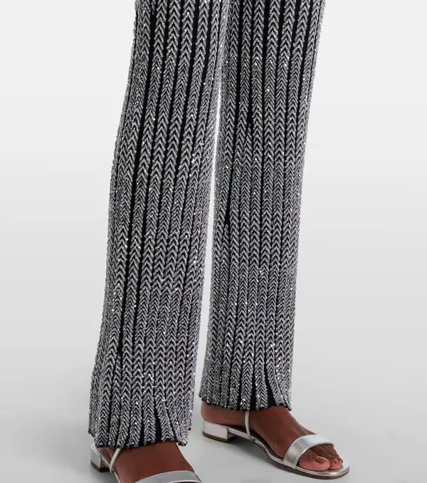 Missoni Chevron Lamé Flared Pants - Black