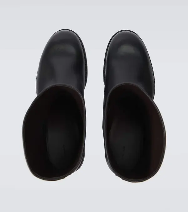 THE ROW Nobilis Leather Ankle Boots
