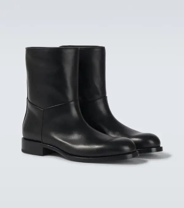 THE ROW Nobilis Leather Ankle Boots