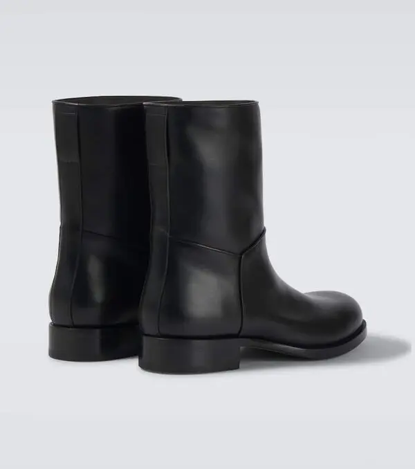 THE ROW Nobilis Leather Ankle Boots