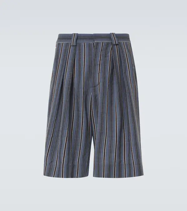 King & Tuckfield Striped Wool Bermuda Shorts