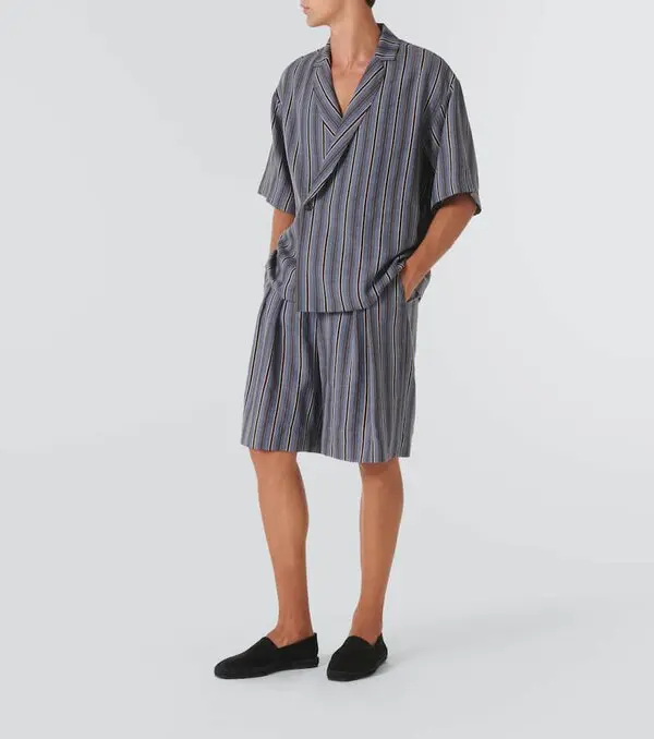 King & Tuckfield Striped Wool Bermuda Shorts