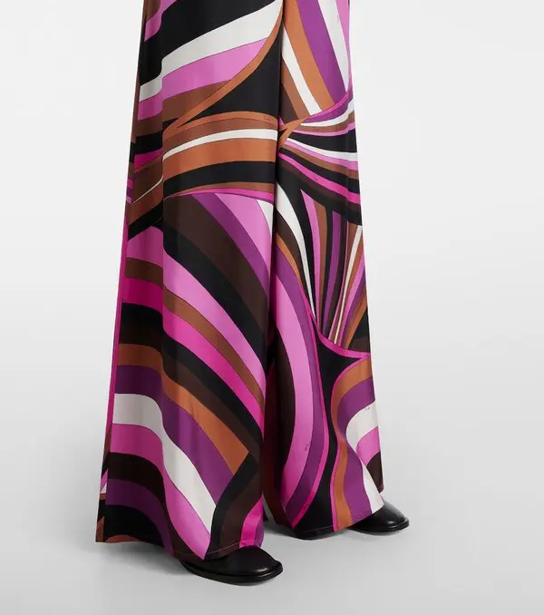 Emilio Pucci Iride Printed Silk Twill Palazzo Pants - Pink