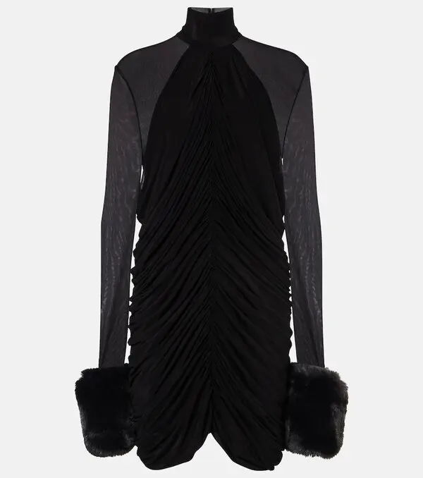 Magda Butrym Ruched Minidress - Black